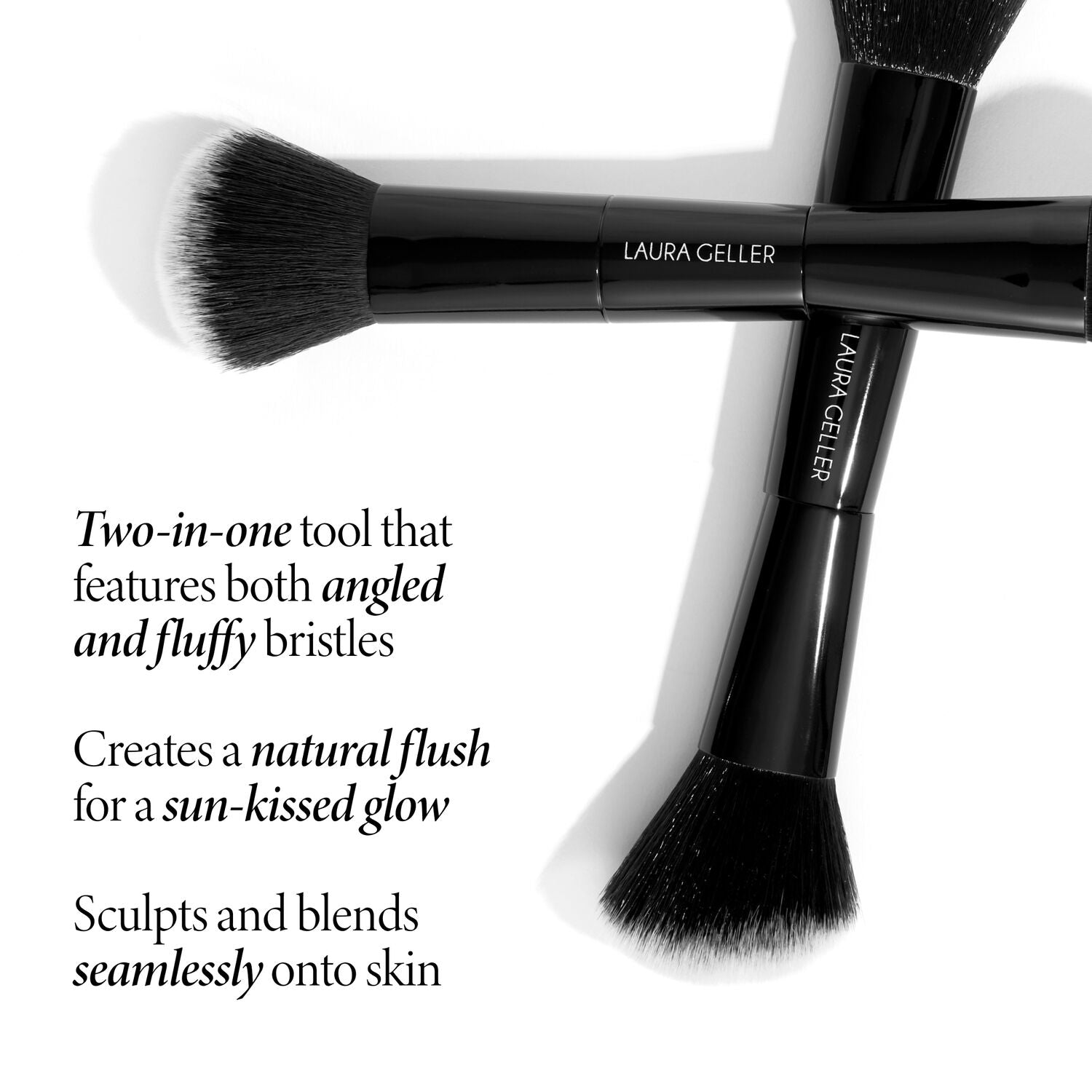 Dual-Ended Blush + Bronzer Precision Brush | Two-in-One Brush for ...